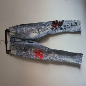 smoke rise ny | Jeans | Smoke Rise Mens Jeans Cupid Embroidered Acid ...